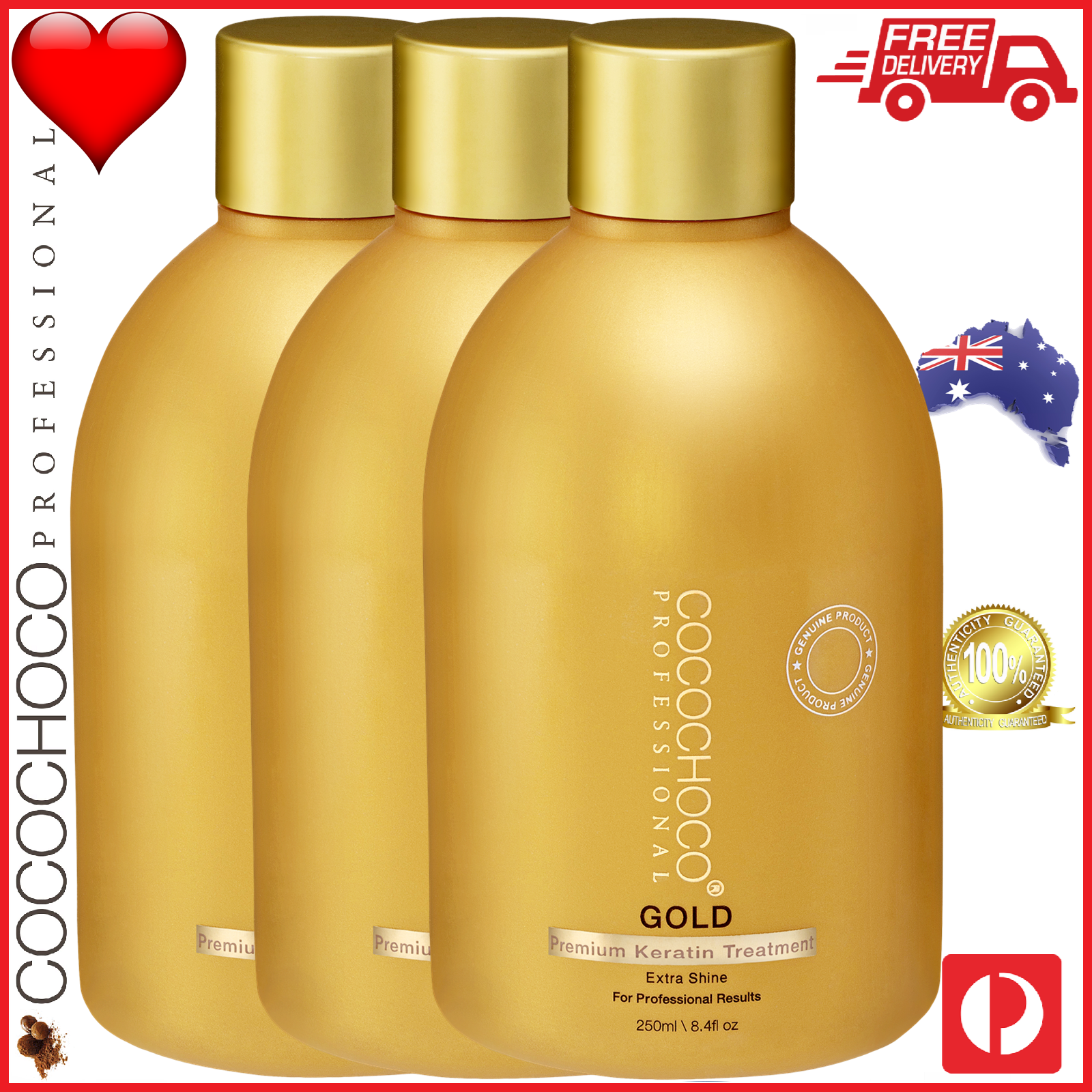 COCOCHOCO Professional GOLD 250 ml x 2 Brazilian Keratin Treatment ...