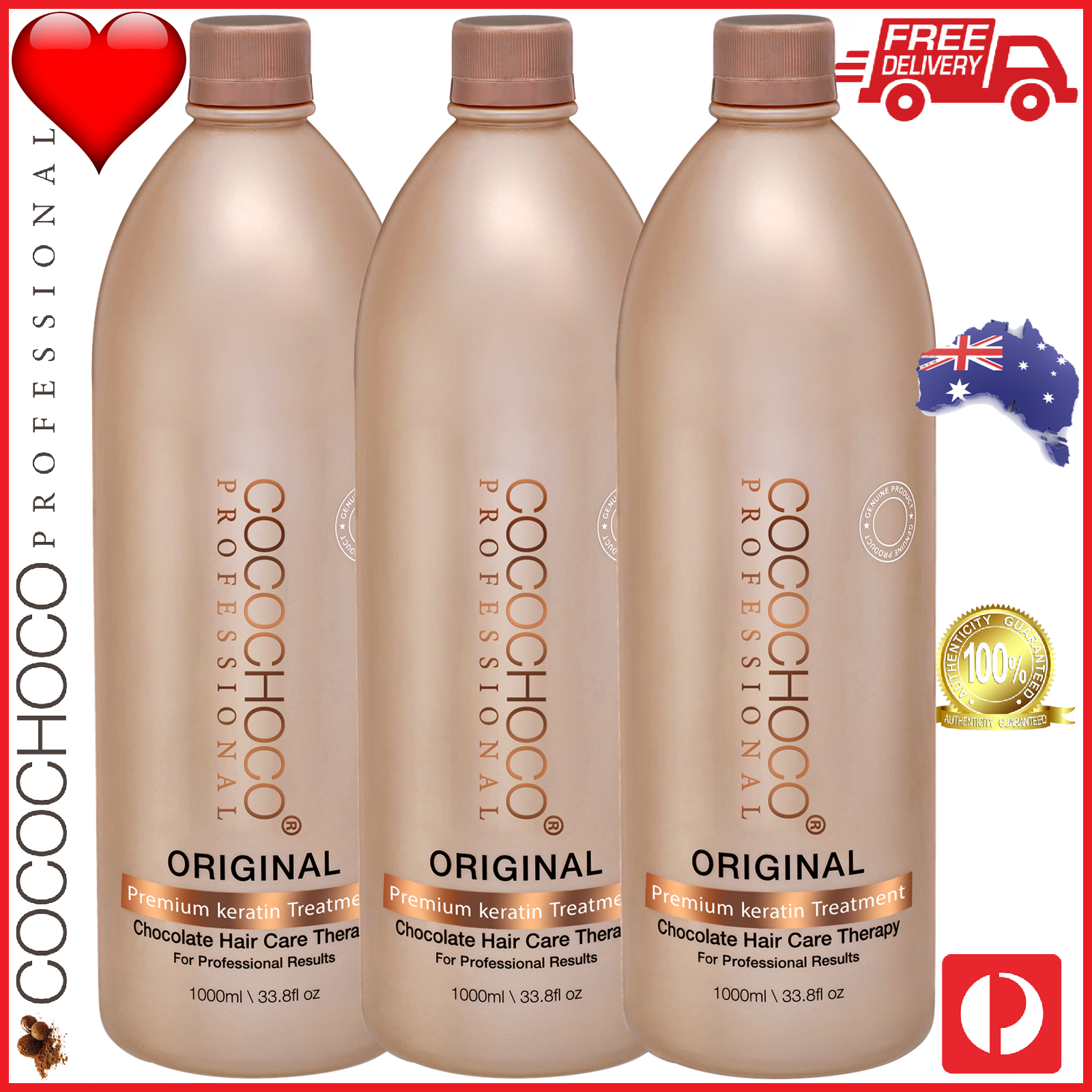 COCOCHOCO Professional ORIGINAL 1000 ml x 2 Brazilian Keratin Treatment ...